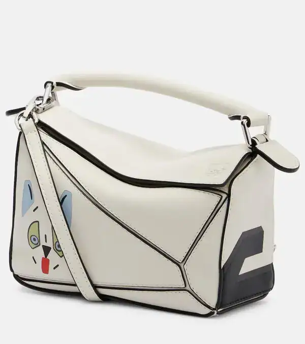 Loewe X Louis Wain Futurist Cat Puzzle Tote Bag - White | Editorialist