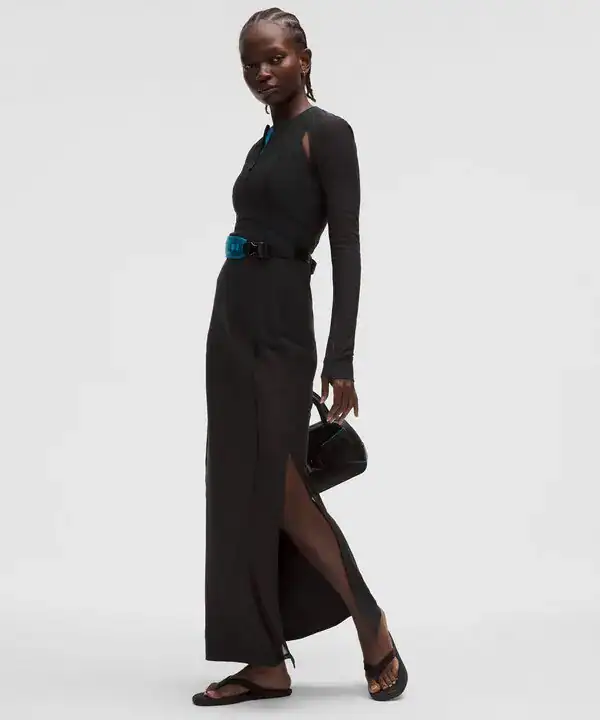 chinese dress ladies Black Cap Sleeve Cutout Maxi Dress – Selene Dress main image 0