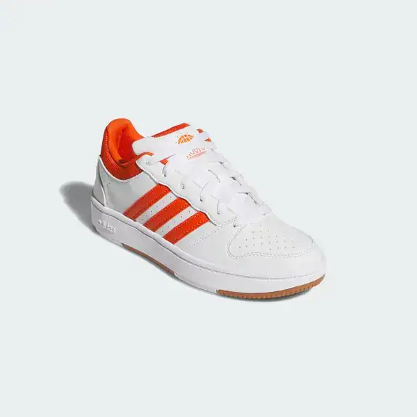 adidas Hoops Classic Shoes - Women's - Cloud White / Orange / Amber Gum - 5.5