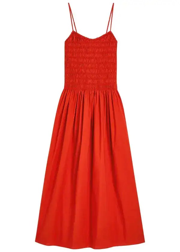 fitted lace wedding dress Marais Midi Dress Deep Red