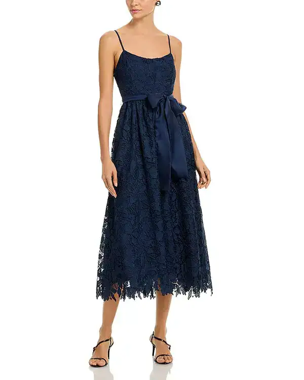 aqua navy blue dress Navy Aqua Blue Ruffle Dress main image 1