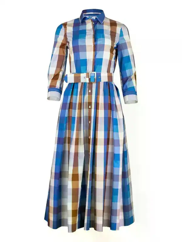 blue checkered maxi dress Cartmel Check Maxi Dress | NAVY | Womens main image 0