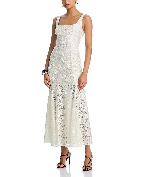 drop waist formal wedding guest dress Ever-Pretty Ruched Midi Summer Formal Wedding Guest Dress with Drop Shoulder Sleeves main image 0