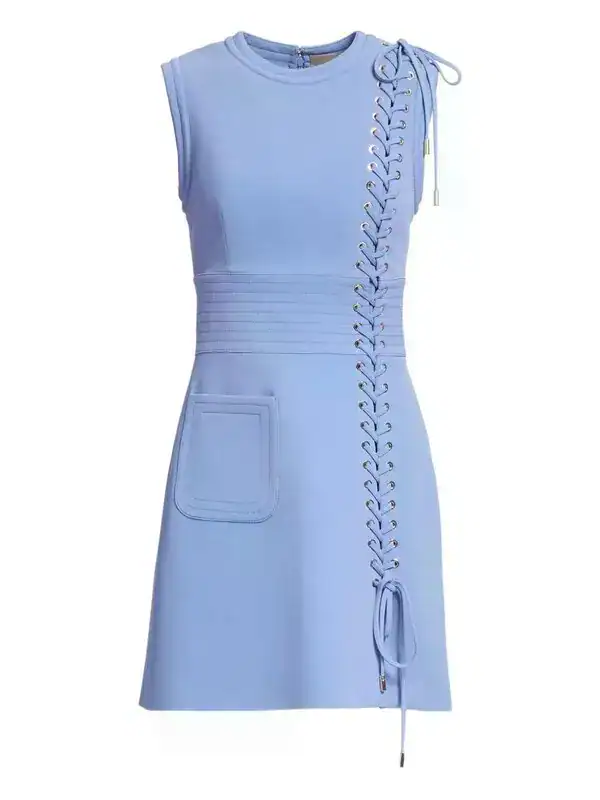 Buy Elie Saab Lace-up Mini Dress - Blue At 50% Off | Editorialist