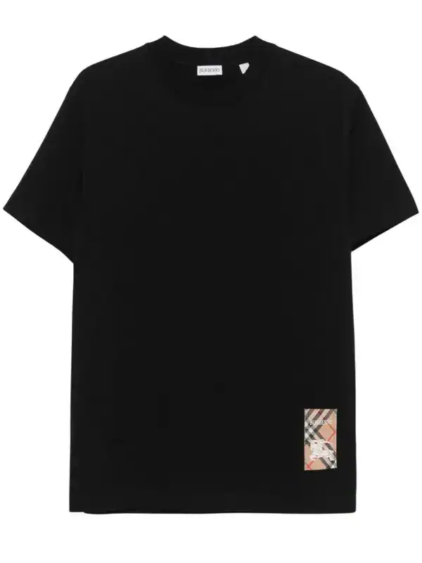 Burberry Logo-Embroidered Cotton T-Shirt - Black | Editorialist
