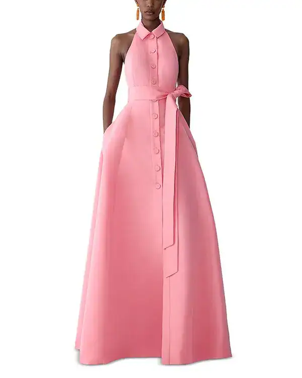 Carolina Herrera Halter Neck Gown - Sunset | Editorialist