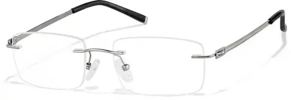 Zenni Rectangle Titanium Rimless Eyeglasses - Silver | Editorialist