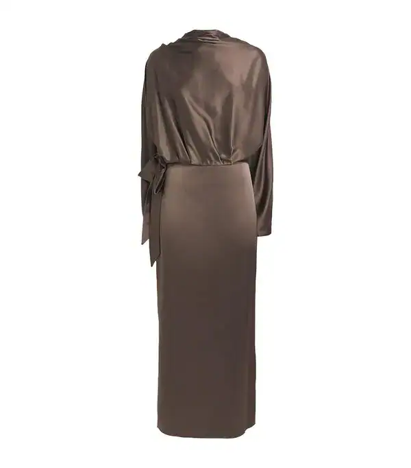 short brown party dress STAUD, Davina Dress in Earth, Size 0 main image 1