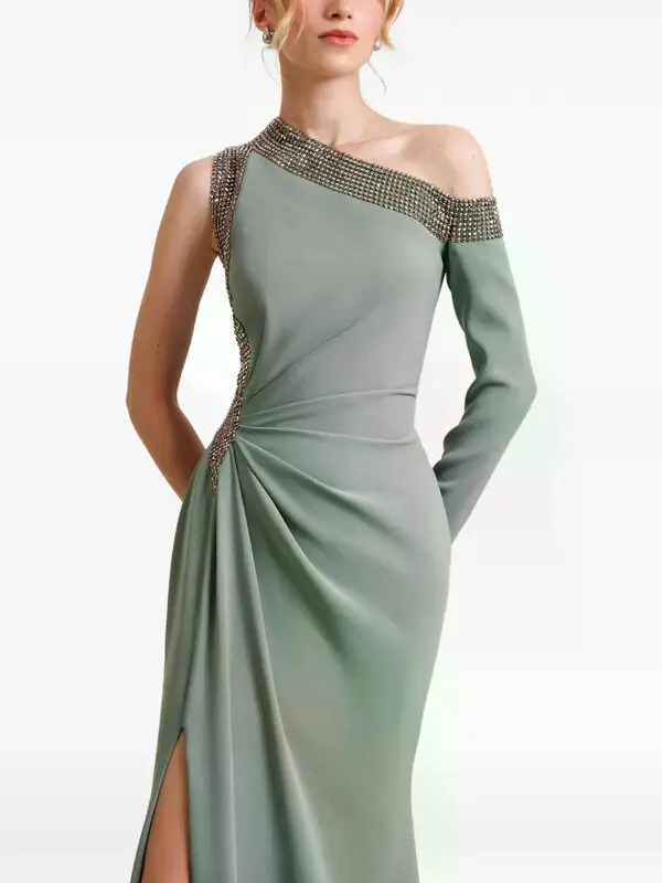 gemy maalouf green dress Asymmetrical Draped Dress main image 0