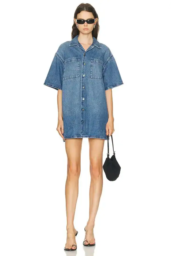 princess polly baby blue dress Bella Hadid Runway GIF - Bella Hadid Runway main image 0