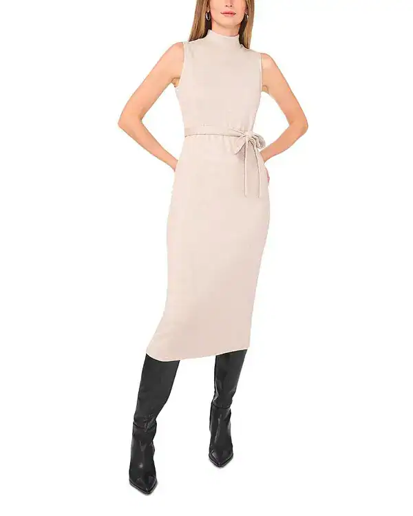 sachin and babi light blue dress Vince Camuto Sleeveless Mock Neck Dress In Dusty Oatmeal - 50% Off