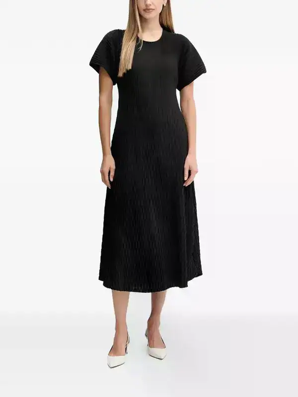 Sandro Ferrone Pleated A-Line Midi Dress - Black - 30% Off | Editorialist