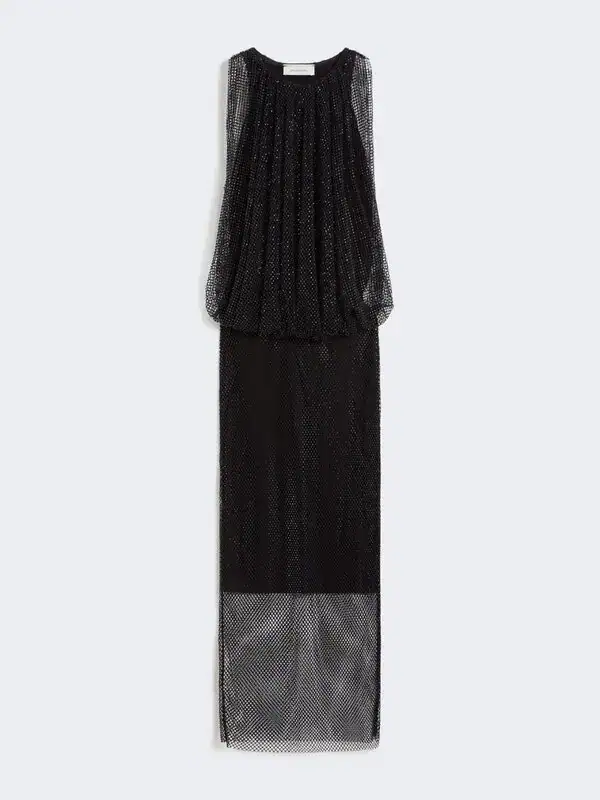 Max Mara | Woman - Sleeveless jersey dress with crystals - Black - Size XL