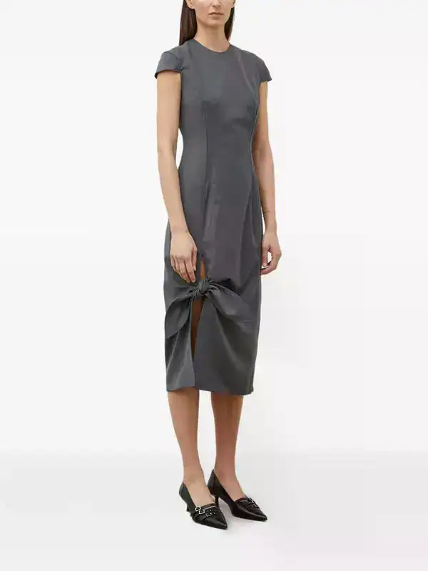 button front knit dress Karen Kane Ribbed Sleeveless Midi Dress - Black