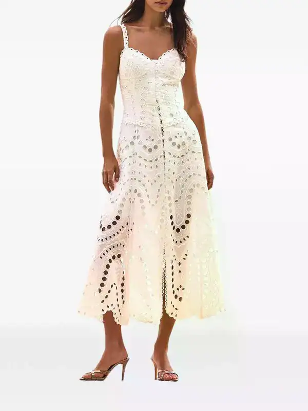 Charo Ruiz Ibiza Lace Scalloped Solace Midi Dress - White - 35% Off |  Editorialist