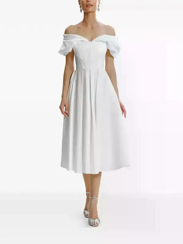 knee length dresses for ladies Winona Blue Floral Off Shoulder Midi Dress Sydney main image 0