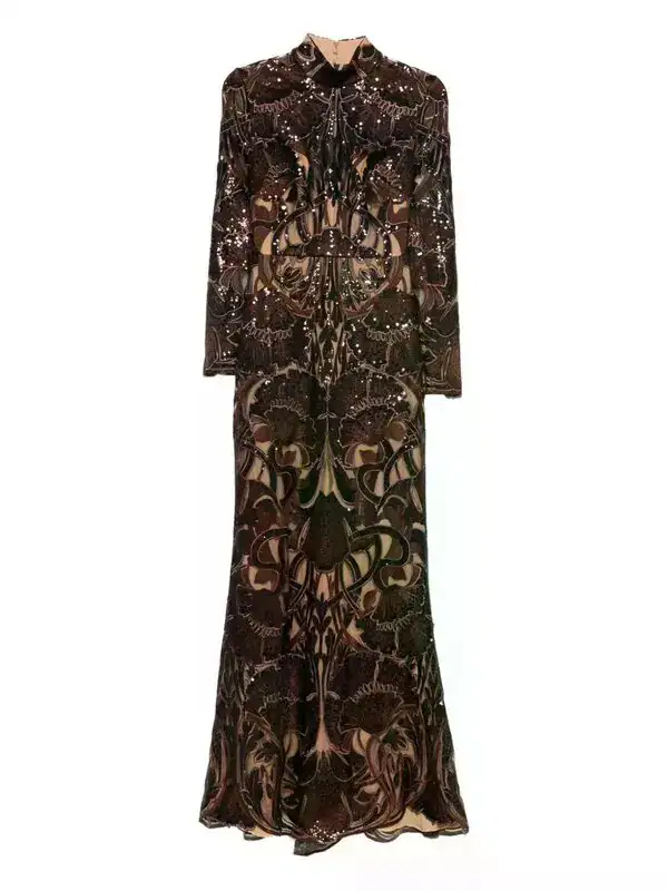 all lace dress with long sleeves Long-sleeved wool lace dress