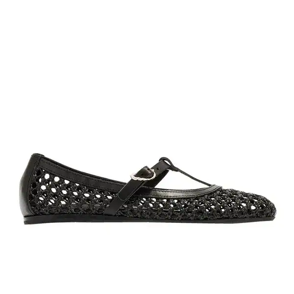 Ancient Greek Sandals Aerati Raffia Ballet Flats - Black | Editorialist