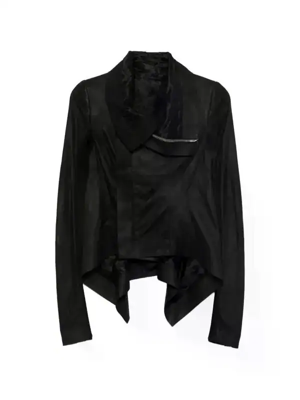 Rick Owens Naska Asymmetric Zip-Up Biker Jacket - Black - 20% Off