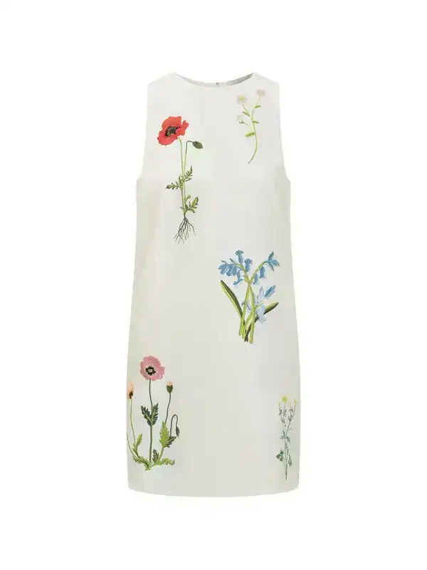 Stella Mccartney Sleeveless Dress With Floral Embroidery - White |  Editorialist