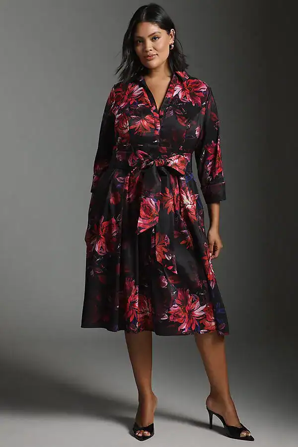 adrianna papell black long sleeve dress Midnight In Paris Velvet Mini Dress Black main image 1