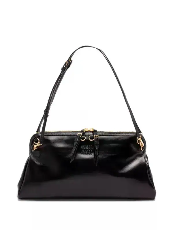 Miu Miu Leather Shoulder Bag In Black | Editorialist