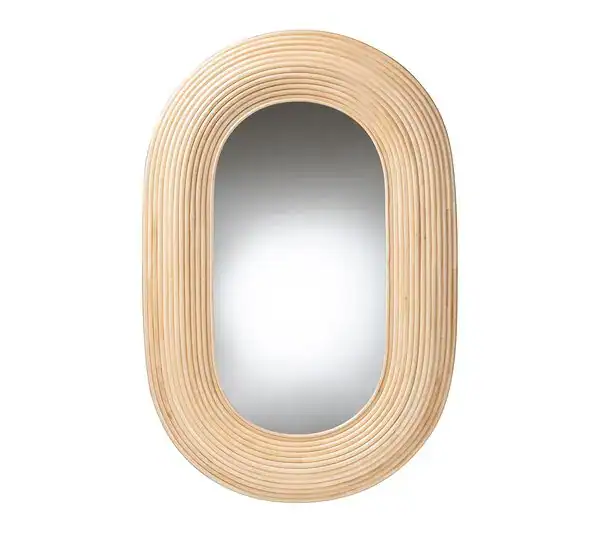 Bali & Pari Drucilla Natural Rattan Oval Wall Accent Mirror - One-Color ...