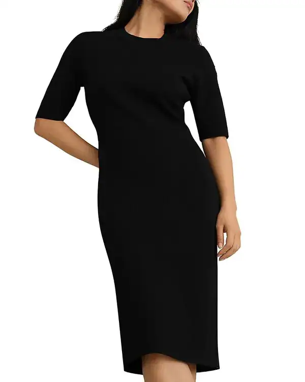 knit turtleneck dress Daiya Ribbed-Knit Turtleneck Mini Dress in Espresso main image 1