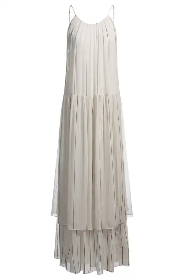 beige color dresser Safari Nazari Three Tiered Maxi Dress main image 1