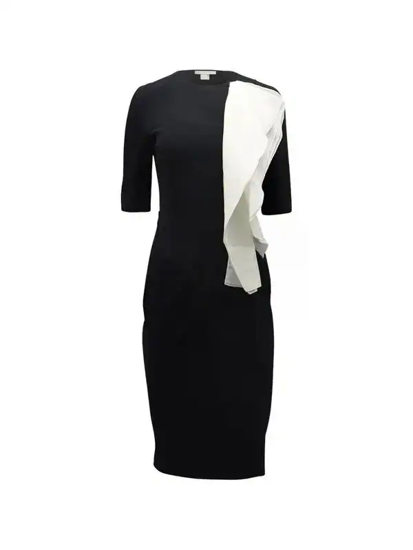 Antonio Berardi Ruffle Zip Sheath Midi Dress - Black