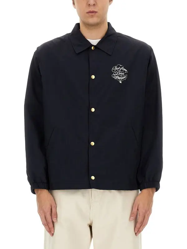 Drole De Monsieur Vignes Slogan Print Jacket - Blue