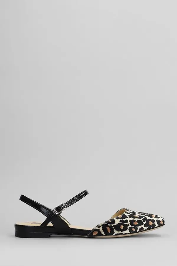L'ARIANNA Animalier Leather Ballet Flats