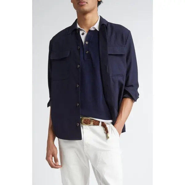 Eleventy Wool Blend Shirt Jacket