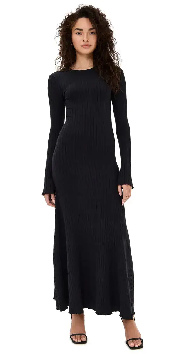 Le Bop Hattie Ribbed Knit Dress In Black - 50% Off | Editorialist