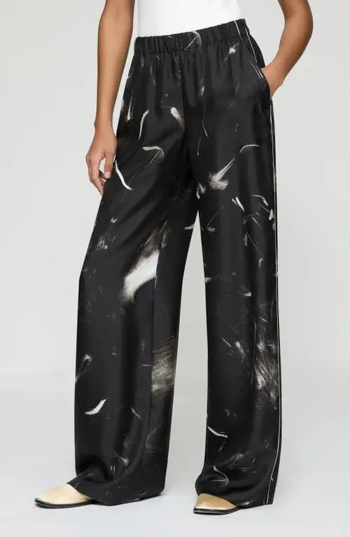 Lafayette 148 New York Riverside Piped Silk Pants