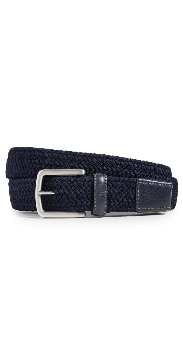 Faherty Brand Stretch Woven Belt - Navy
