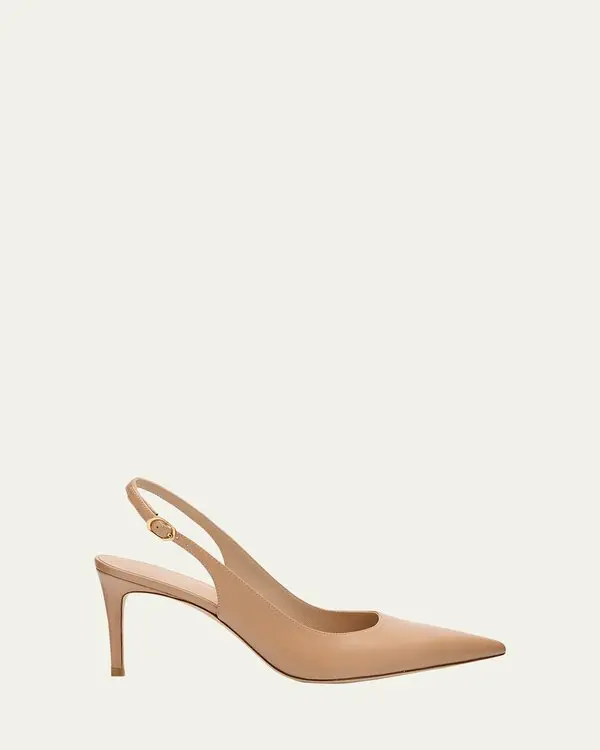 STUART WEITZMAN Leather Slingback Pumps - Adobe