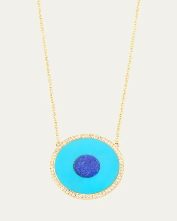 JENNIFER MEYER Yellow Gold Evil Eye Pendant Necklace - Yg