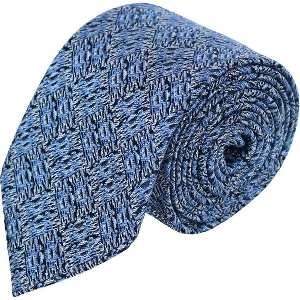 Trafalgar Benito's Basketweave Patterned Necktie - Light Blue
