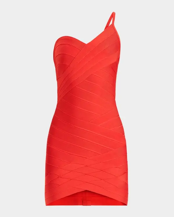 Herve Leger Ally Woven Bandage Mini Dress - Cardinal