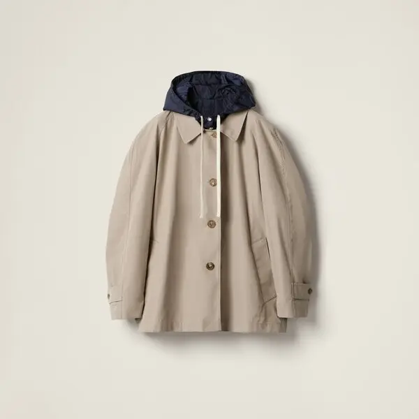 Miu Miu Panama Cotton And Technical Pongé Blouson Jacket