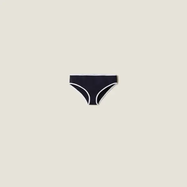 Miu Miu Technical Knit Bikini Bottom - Blue/white