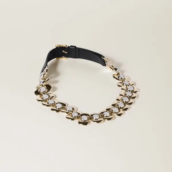 Miu Miu Leather And Metal Belt - Black