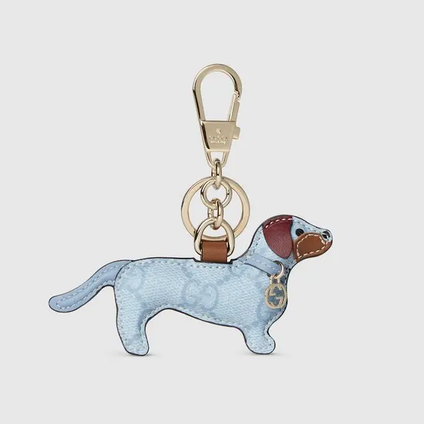Gucci Gg Canvas Dog Charm - Blue