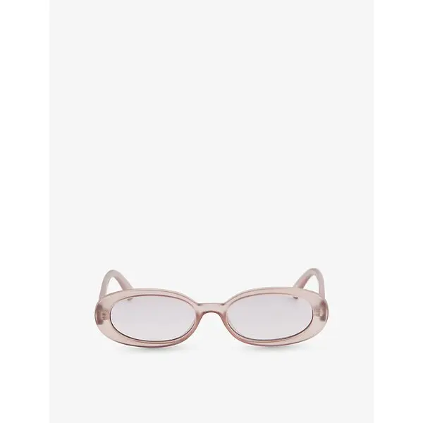 Le Specs Outta Love Oval-frame Sunglasses - Matte Oyster