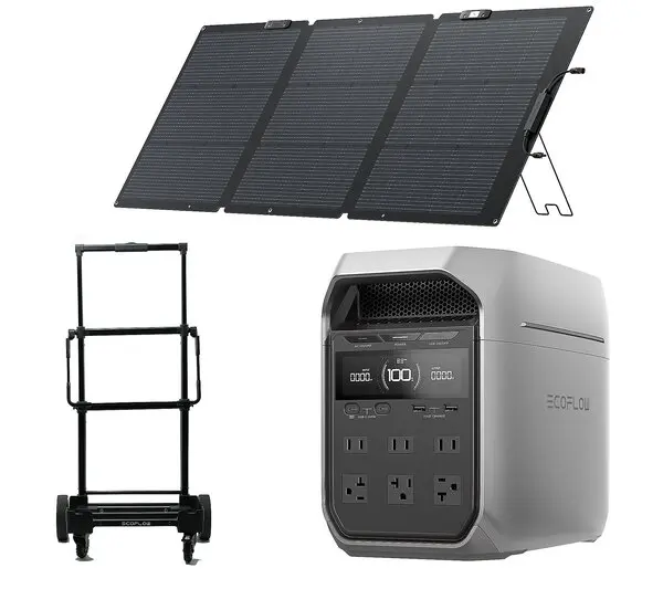 ECOFLOW Delta 3 Plus Portable Power Station W/trolley & Solar