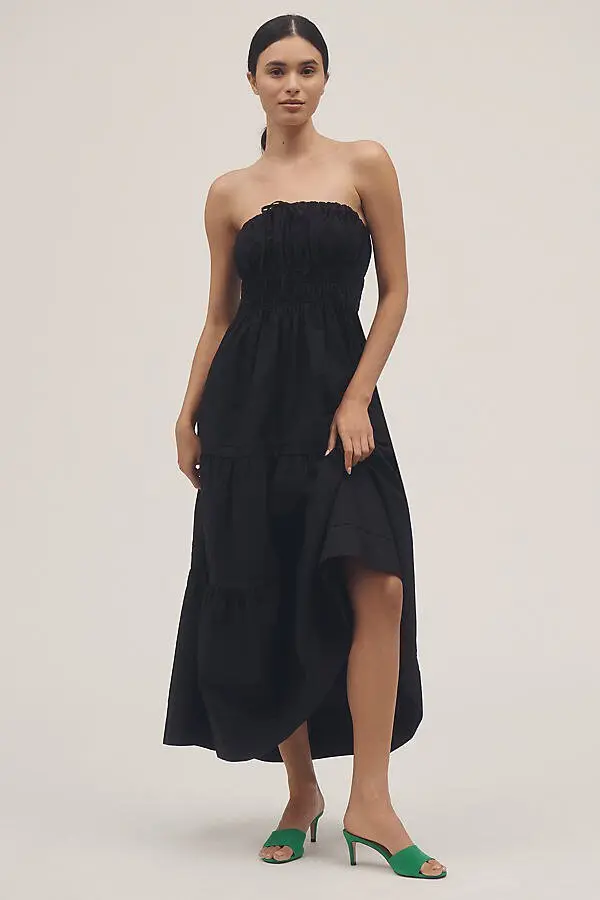 THE SOMERSET COLLECTION BY ANTHROPOLOGIE The Somerset Strapless Maxi Dress - Black