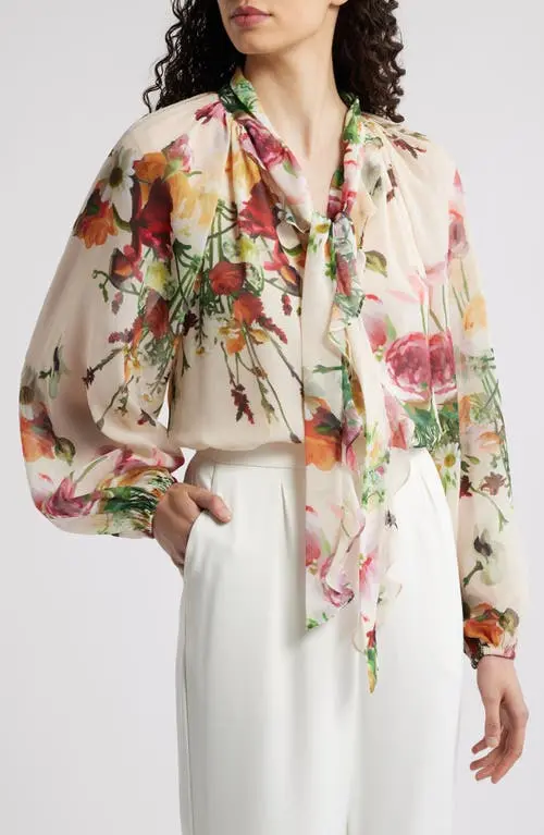 Kobi Halperin Galen Floral Tie-neck Top