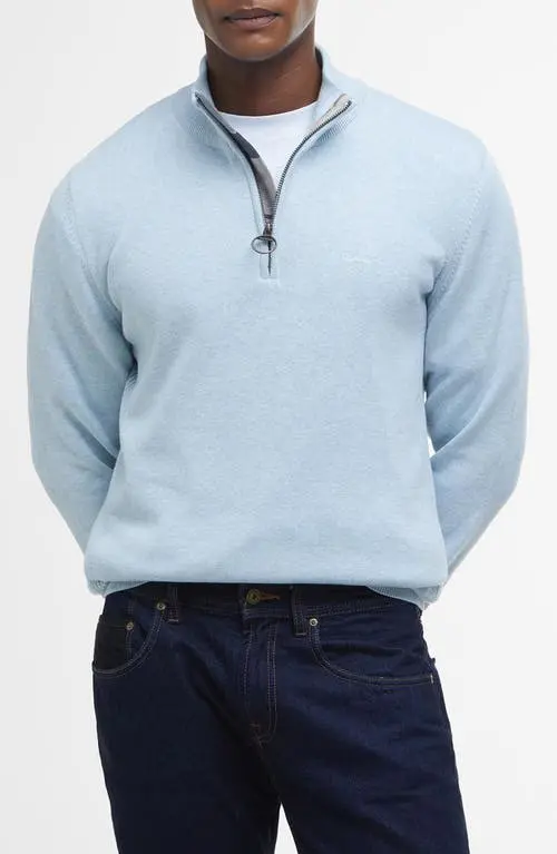 Barbour Cotton Half Zip Sweater - Ocean Sky