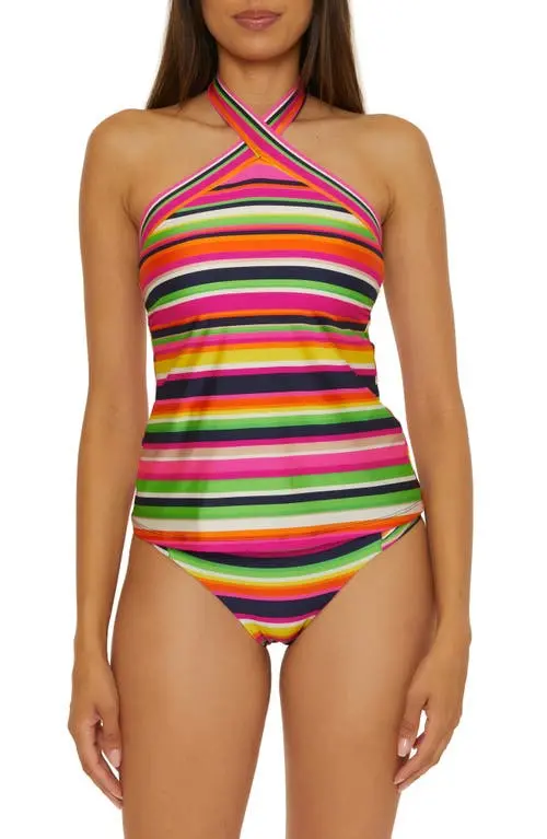 Trina Turk Reversible Halter Tankini Top